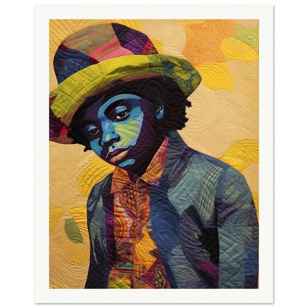 Bisa Butler Inspired Portrait Art Print: African American Boy - Etsy