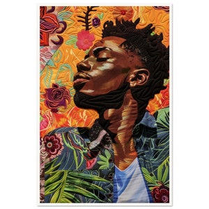Wall Art • Poster • Vivid Dreamscape Inspired by Bisa Butler and ...