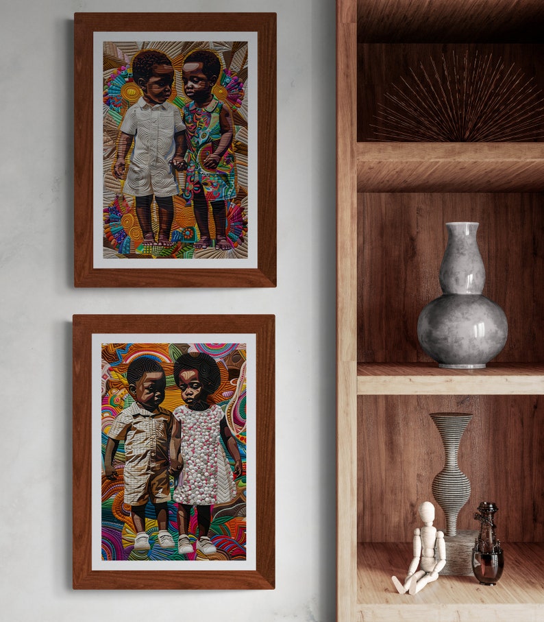 Wall Art Poster Weaving Childhood Memories Inspired by Bisa Butler - Etsy