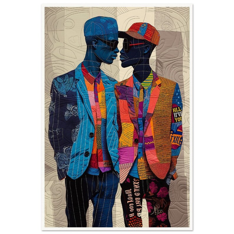 Bisa Butler Inspired Portrait Art Print: Couture Contours Poster - Etsy