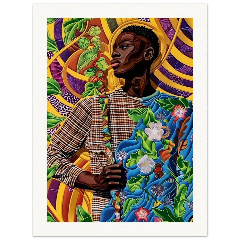 Wall Art Poster Strength in Nature Inspired by Bisa Butler and Kehinde ...