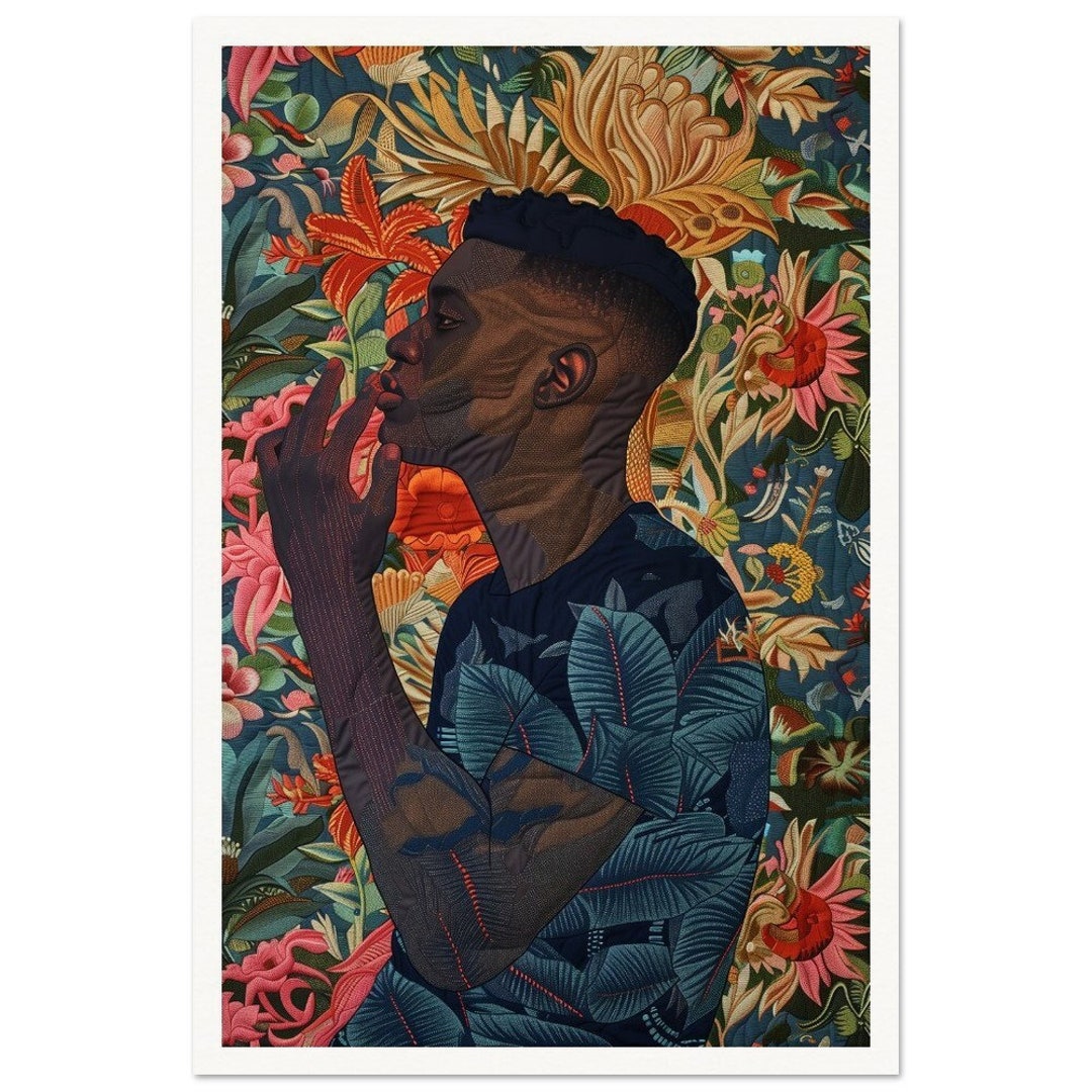 Wall Art • Poster • Symphony in Blossom Inspired by Bisa Butler and ...
