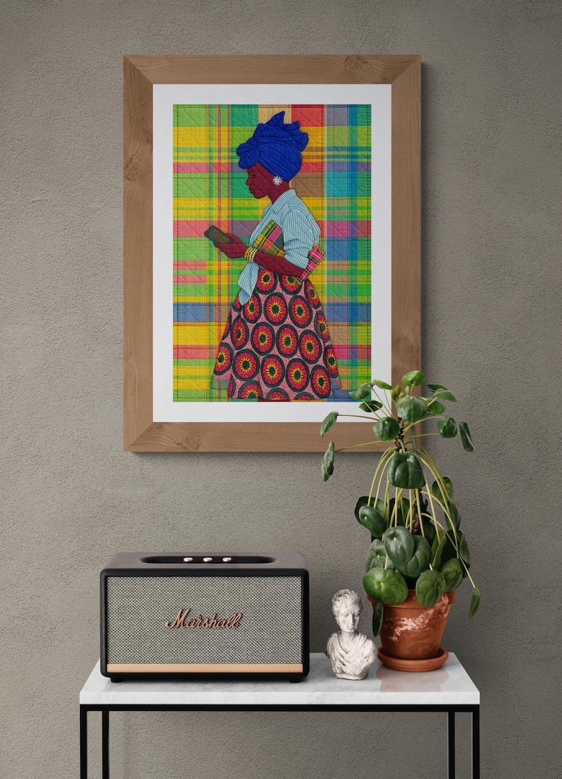 Wall Art • Poster • Black Quilt Art • African • Modern Madras - Etsy