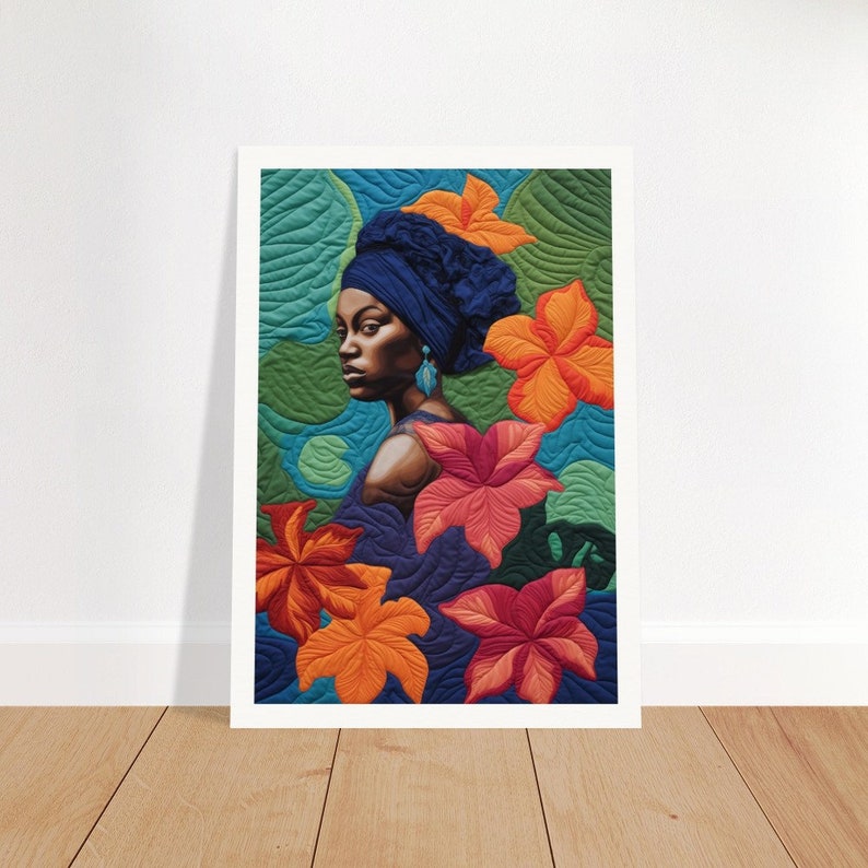 Bisa Butler Inspired Portrait Art Print: Museum Quality Matte Paper - Etsy