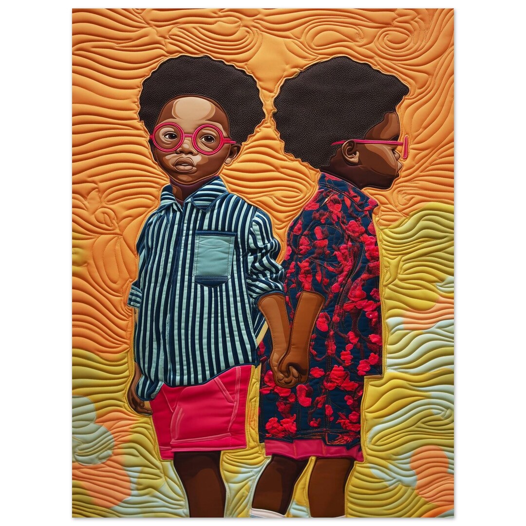 Wall Art • Poster No Border • Black Quilt Art • African • Back to Back ...