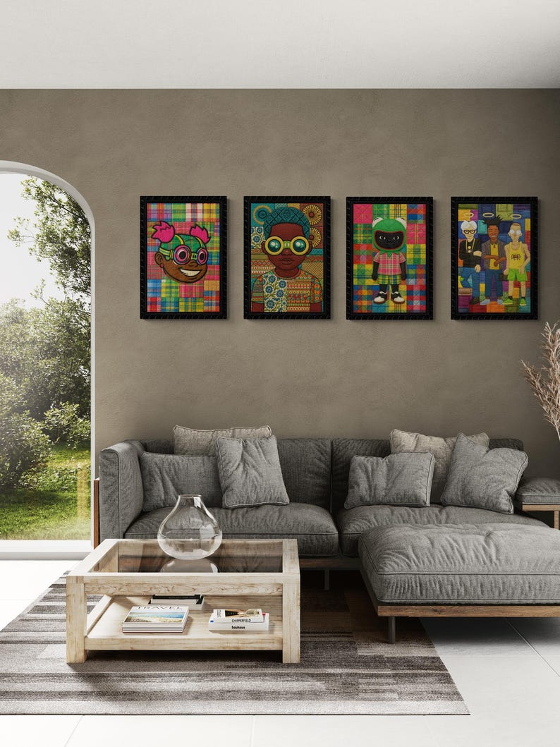 Warhol Basquiat Haring Art Poster: Stitched Quilt Style - Etsy