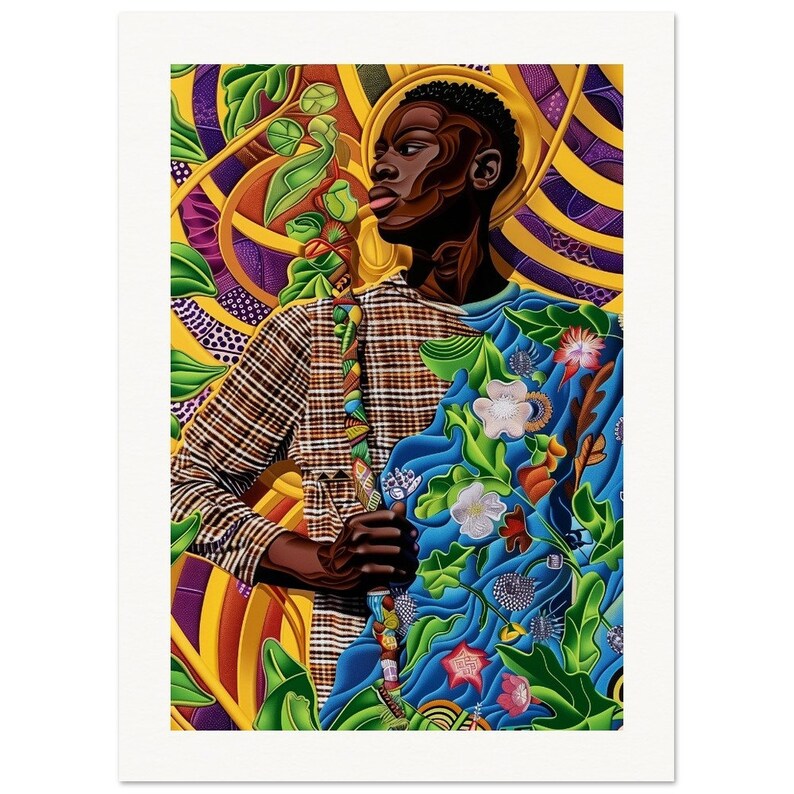 Wall Art Poster Strength in Nature Inspired by Bisa Butler and Kehinde ...