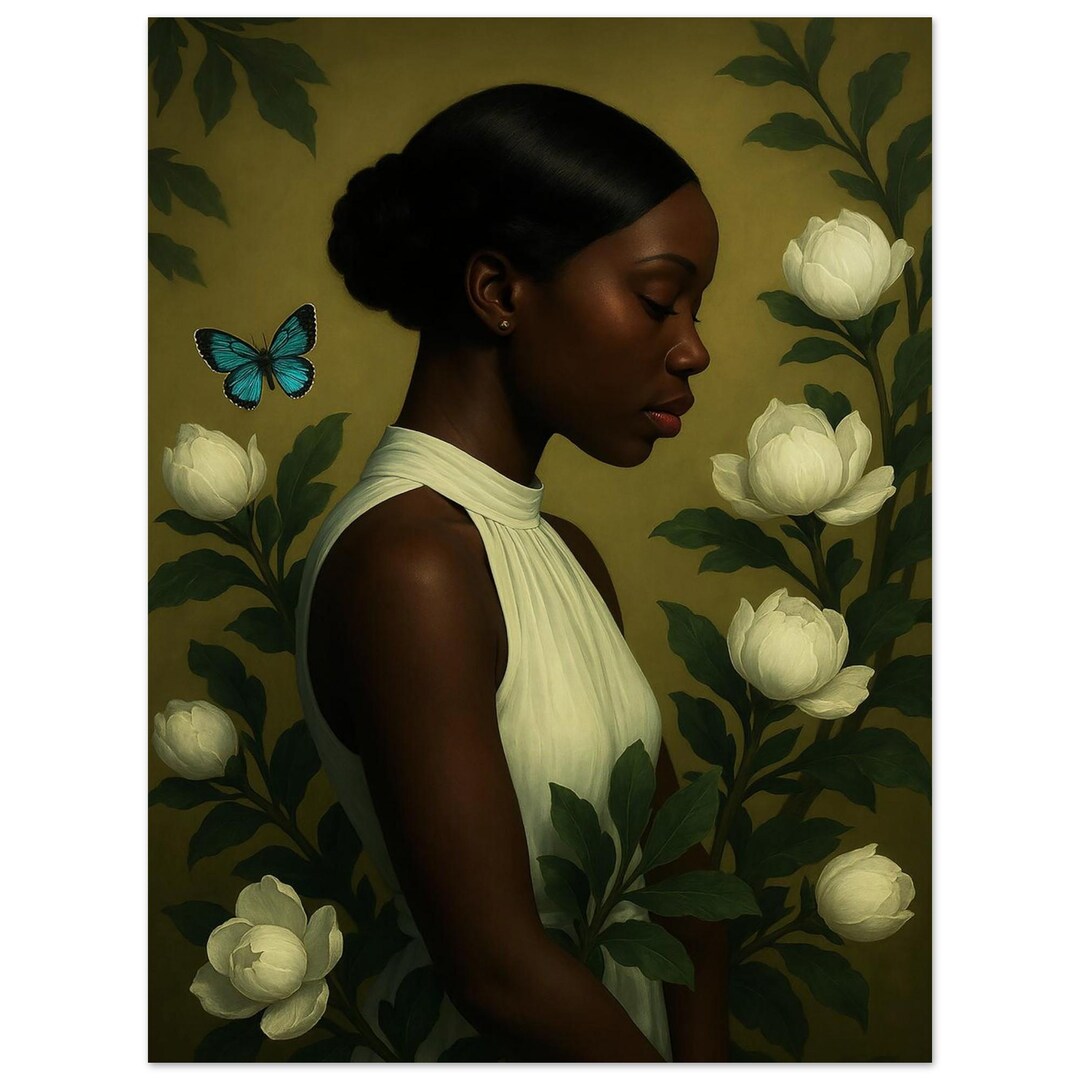 Wall Art • Poster NB • Painting • Black Art • African • Butterfly and ...