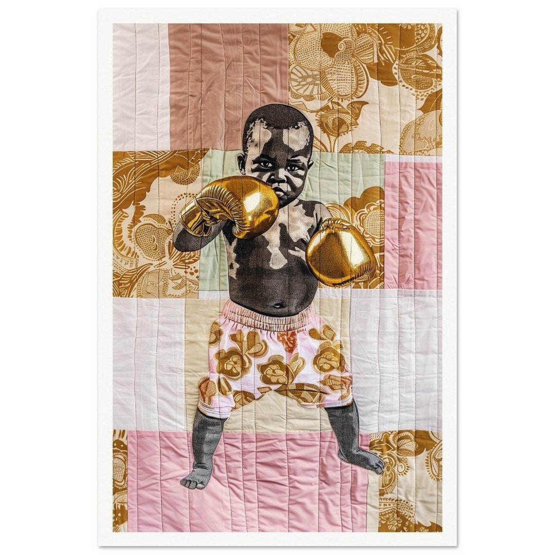 Wall Art • Poster • Jabbing Through Barriers Inspired by Bisa Butler ...