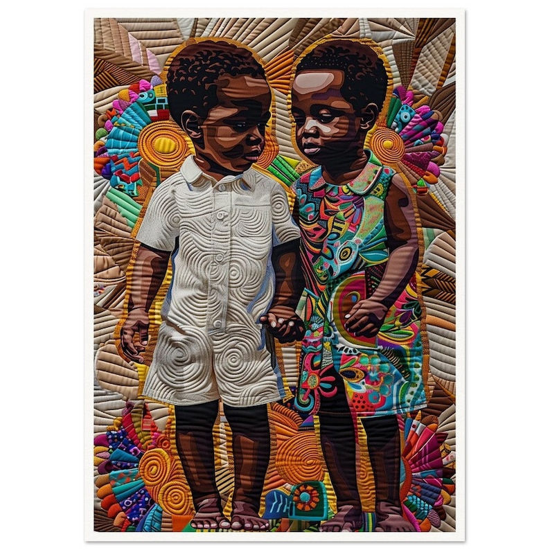 Wall Art Poster Weaving Childhood Memories Inspired by Bisa Butler - Etsy