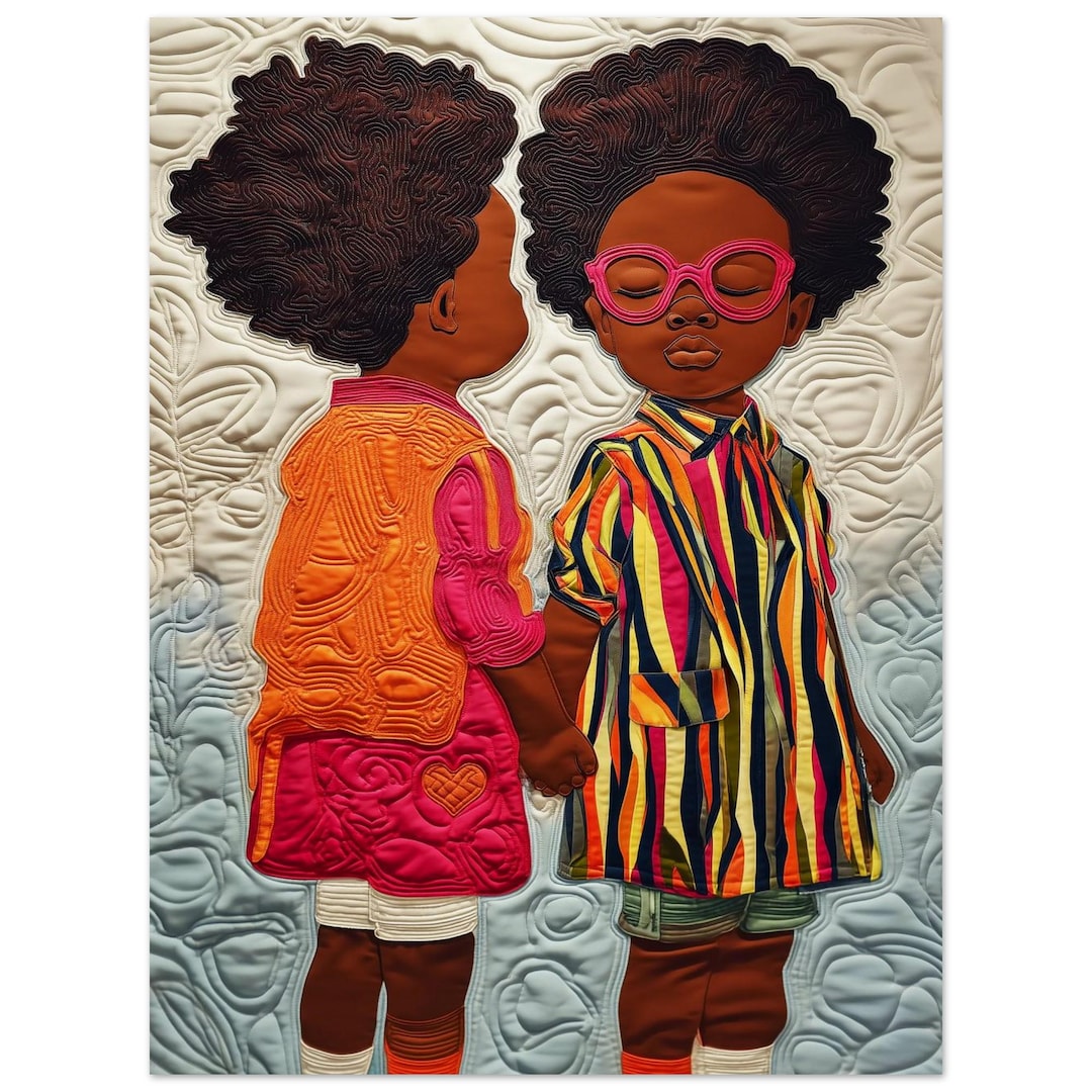 Wall Art • Poster No Border • Black Quilt Art • African Children ...
