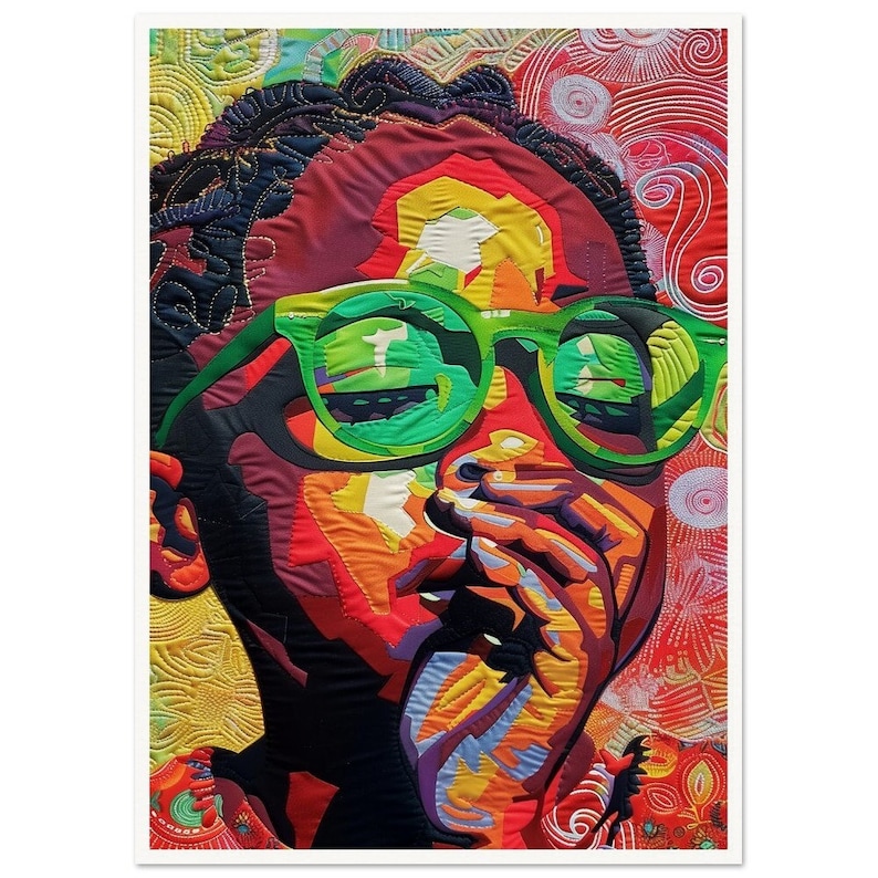 Bisa Butler Inspired Portrait Art Print: Vibrant Dreamer, Museum ...