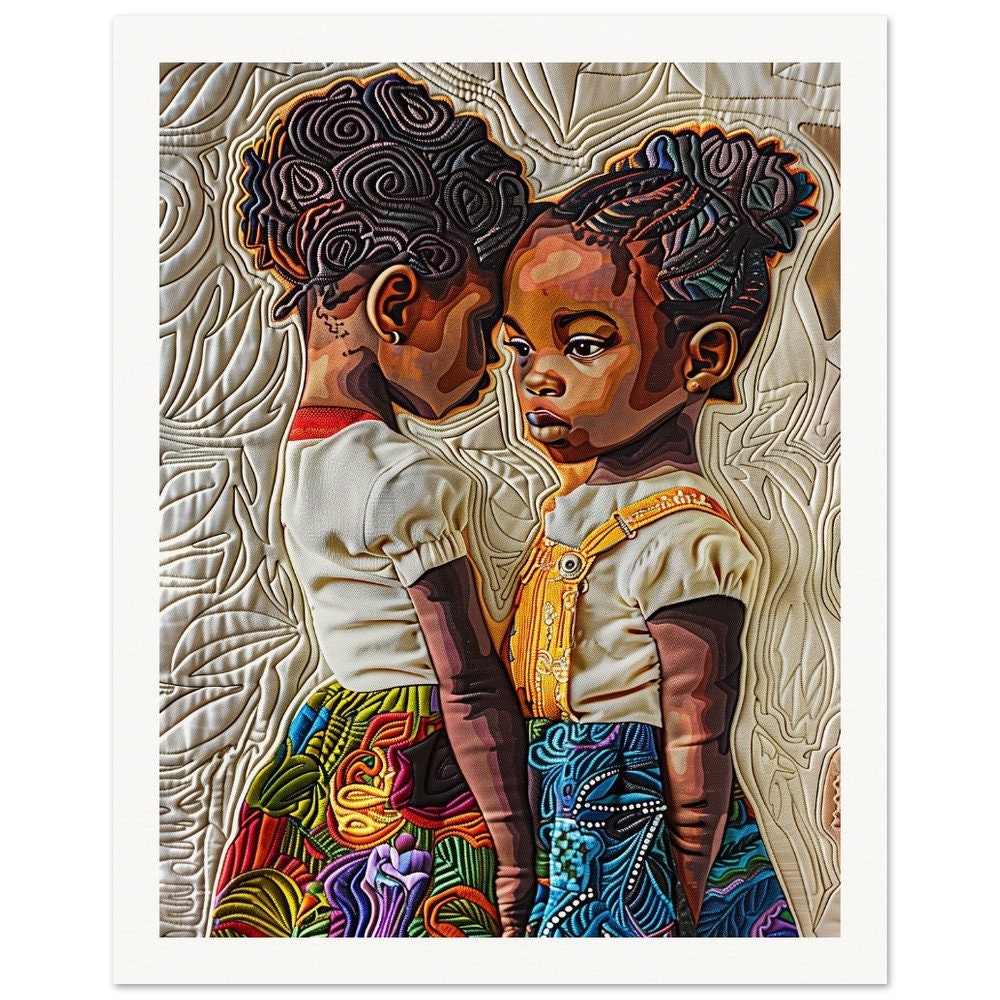 Wall Art • Poster • the Fabric of Sibling Souls Inspired by Bisa Butler ...