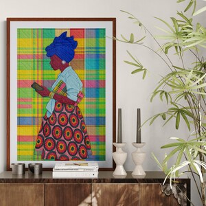 Wall Art • Poster • Black Quilt Art • African • Modern Madras - Etsy