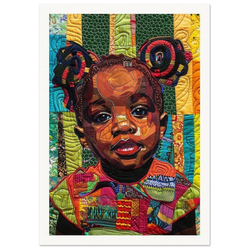 Bisa Butler Inspired Portrait Art Print: Museum Quality Matte Paper - Etsy