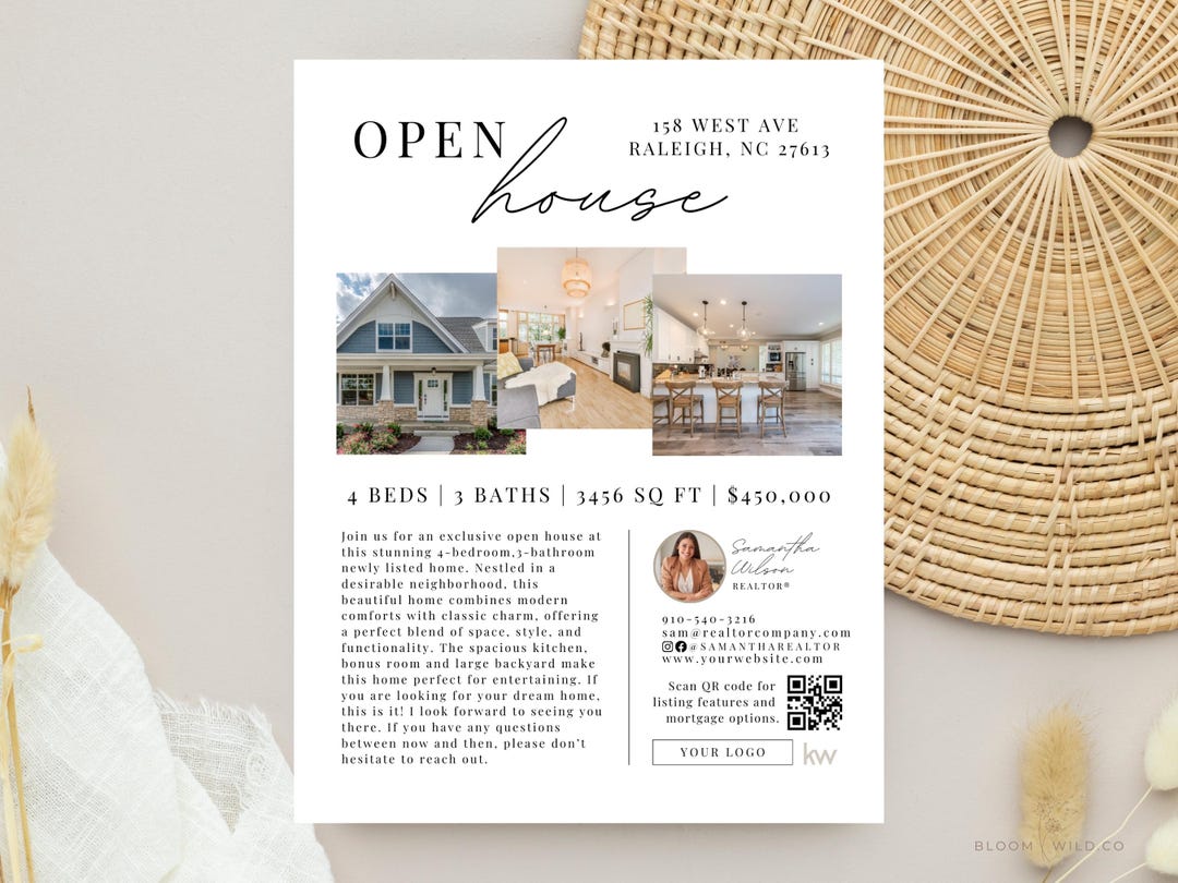 Open House Flyer With Qr Code, Brokers Open House Flyer Canva ...