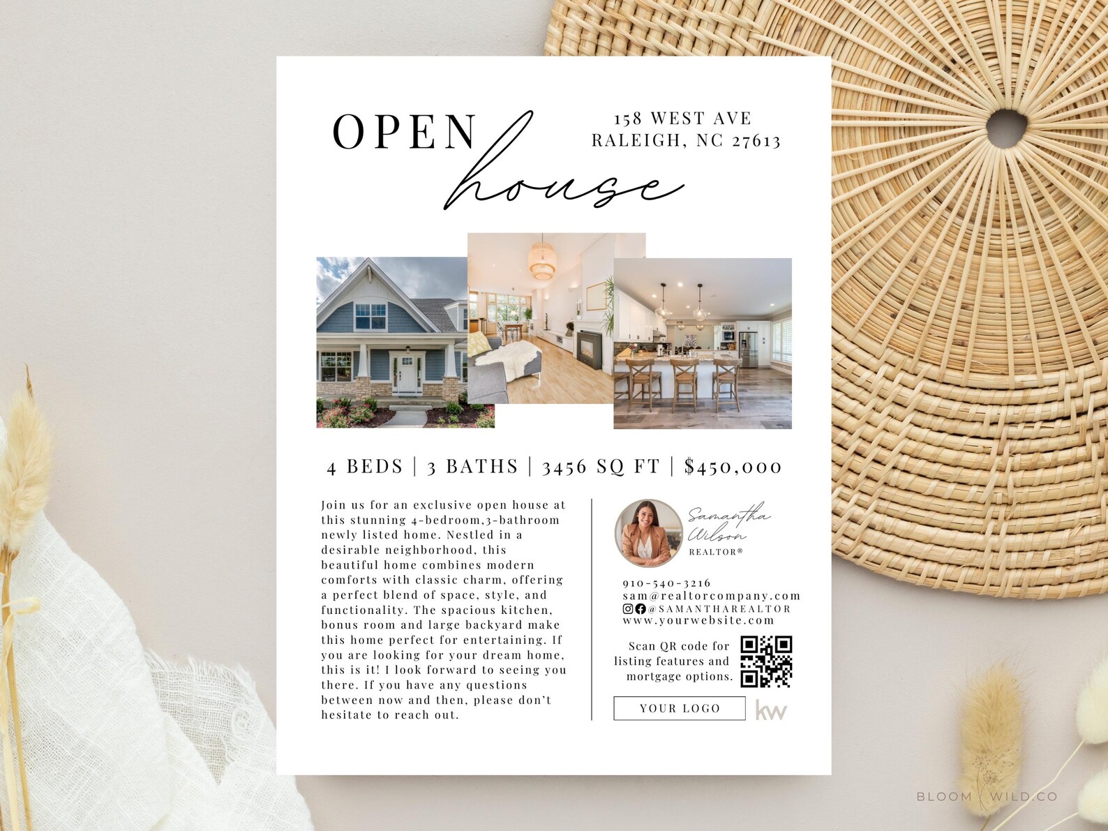 Open House Flyer With Qr Code, Brokers Open House Flyer Canva ...