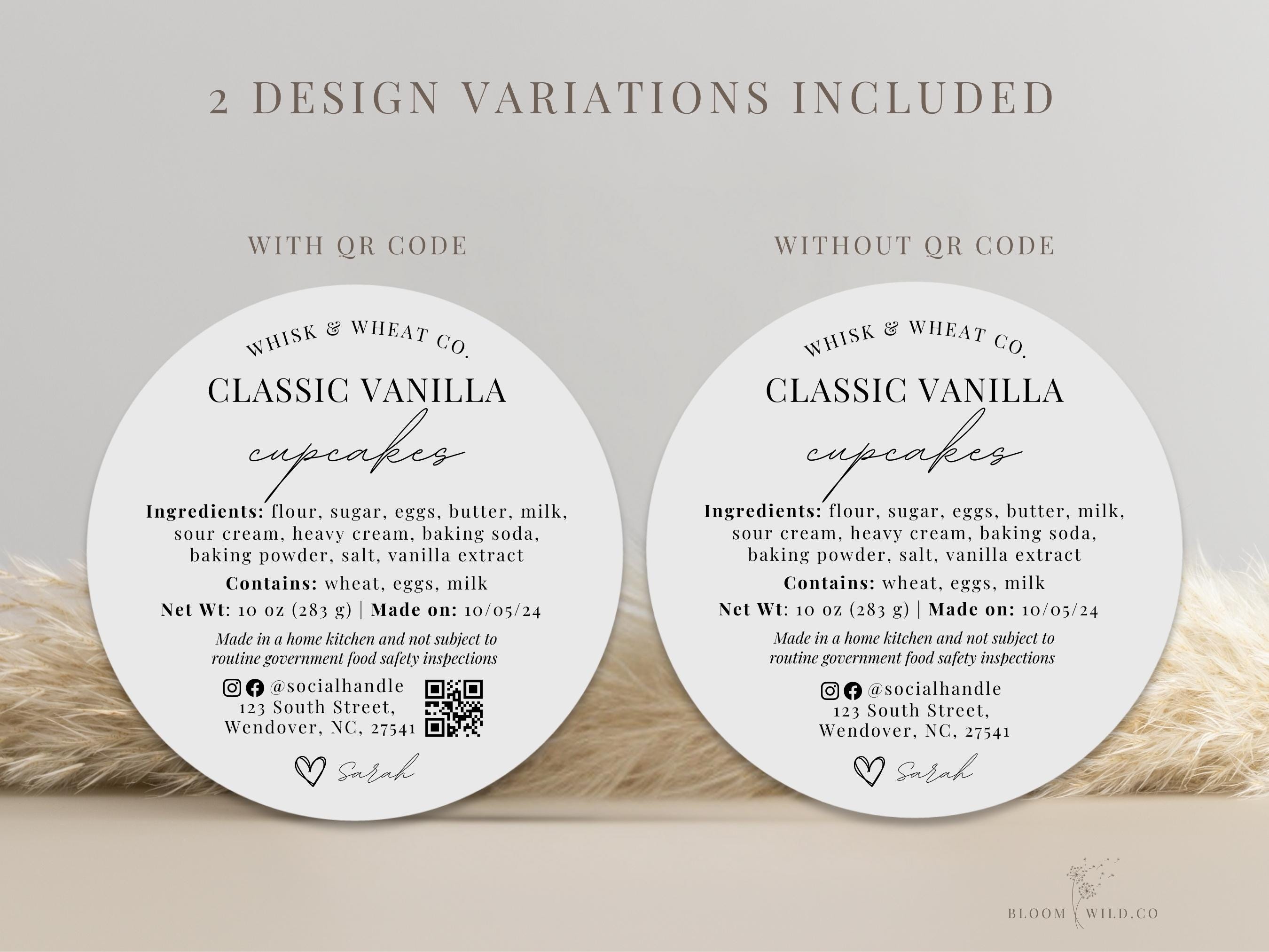 Cottage Law Food Label Template, Home Bakery Ingredient Label, Cottage ...