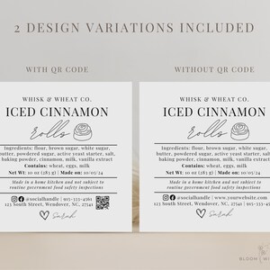 Cinnamon Roll Labels, Cottage Law Label Cinnamon Rolls, Cinnamon Roll ...