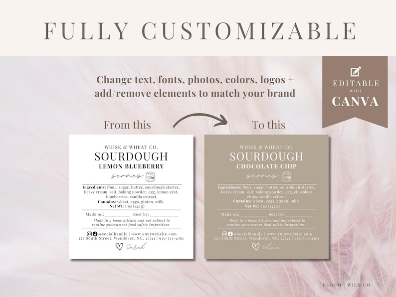 Sourdough Scones Labels, Cottage Food Labels Sourdough Scones, Scone ...