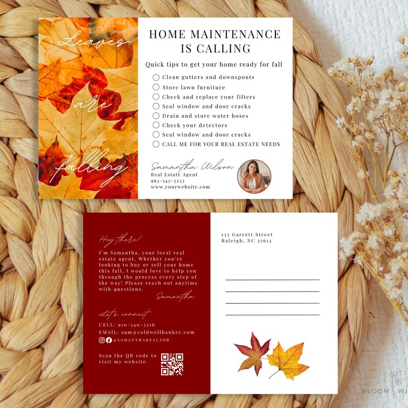 Realtor Fall Post Card - Etsy