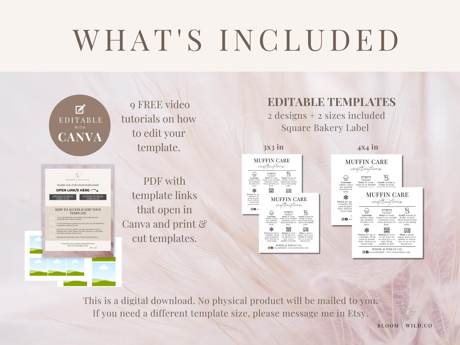 Home Bakery Muffin Care Card, Muffin Care Canva Template, Sweet Treat ...