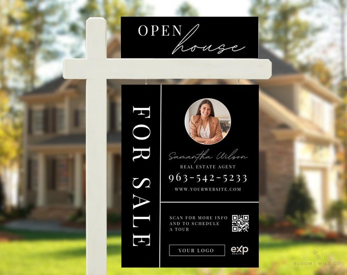 Modern Yard Sign Real Estate, Real Estate Yard Sign Template 24x18 ...