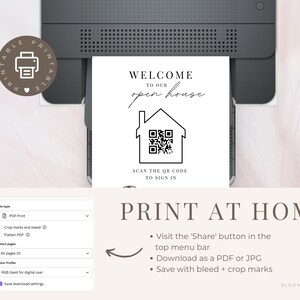 Open House Sign in Sheet With Qr Code, Welcome to Our Open House Sign ...