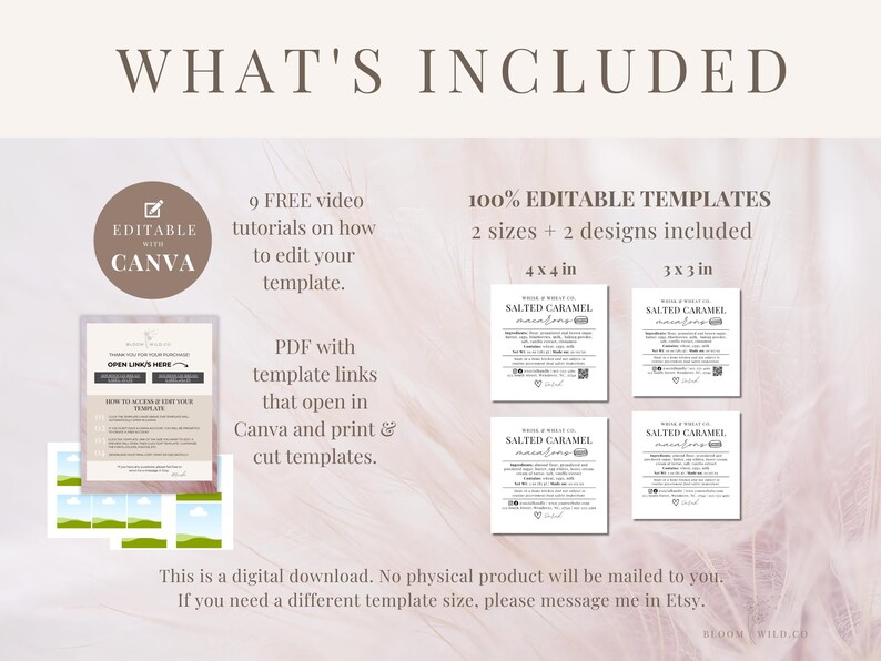 Macaron Bakery Label Template, Macarons Ingredients List, Cottage Food ...