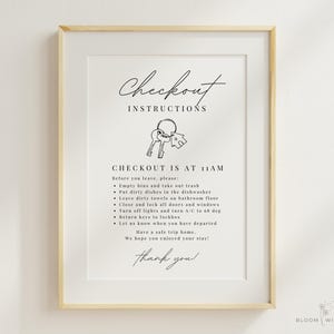 Airbnb Check Out List, Airbnb Check Out Instructions Sign Canva ...