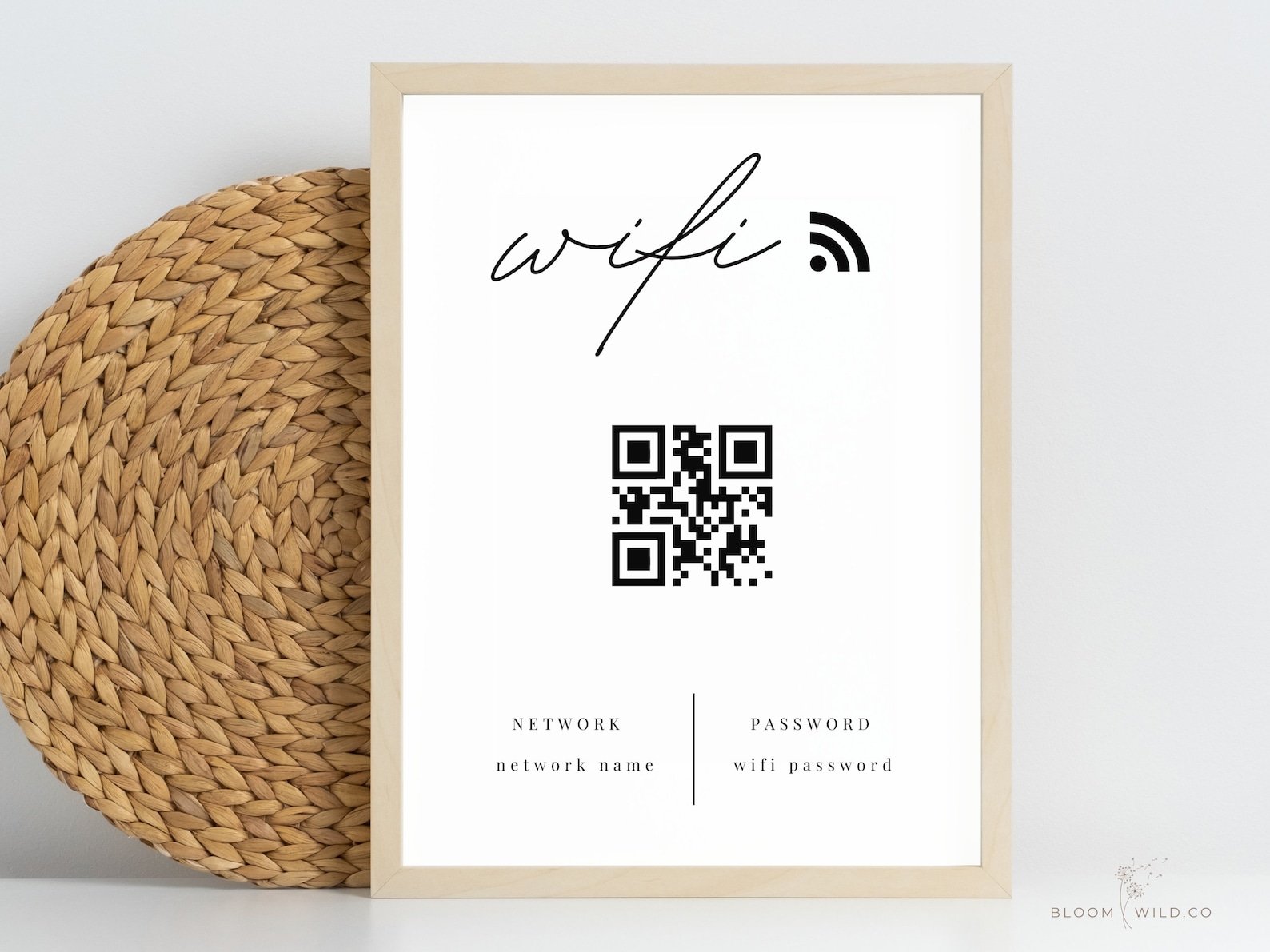 Wifi Qr Code for Airbnb, Wifi QR Code Editable Canva Template, Wifi ...