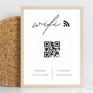 Wifi Qr Code for Airbnb, Wifi QR Code Editable Canva Template, Wifi ...