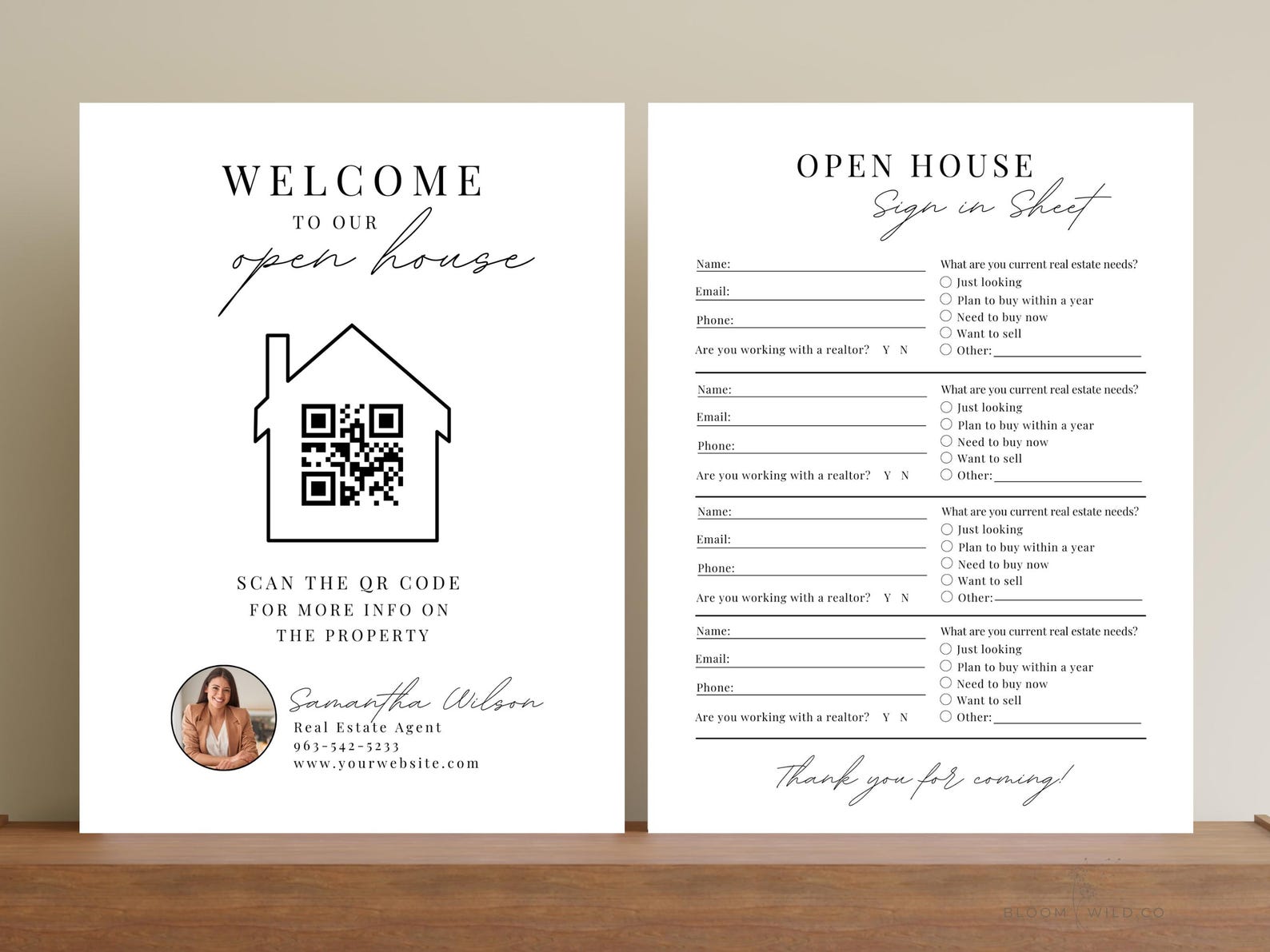 Open House Sign in Sheet With Qr Code, Welcome to Our Open House Sign ...