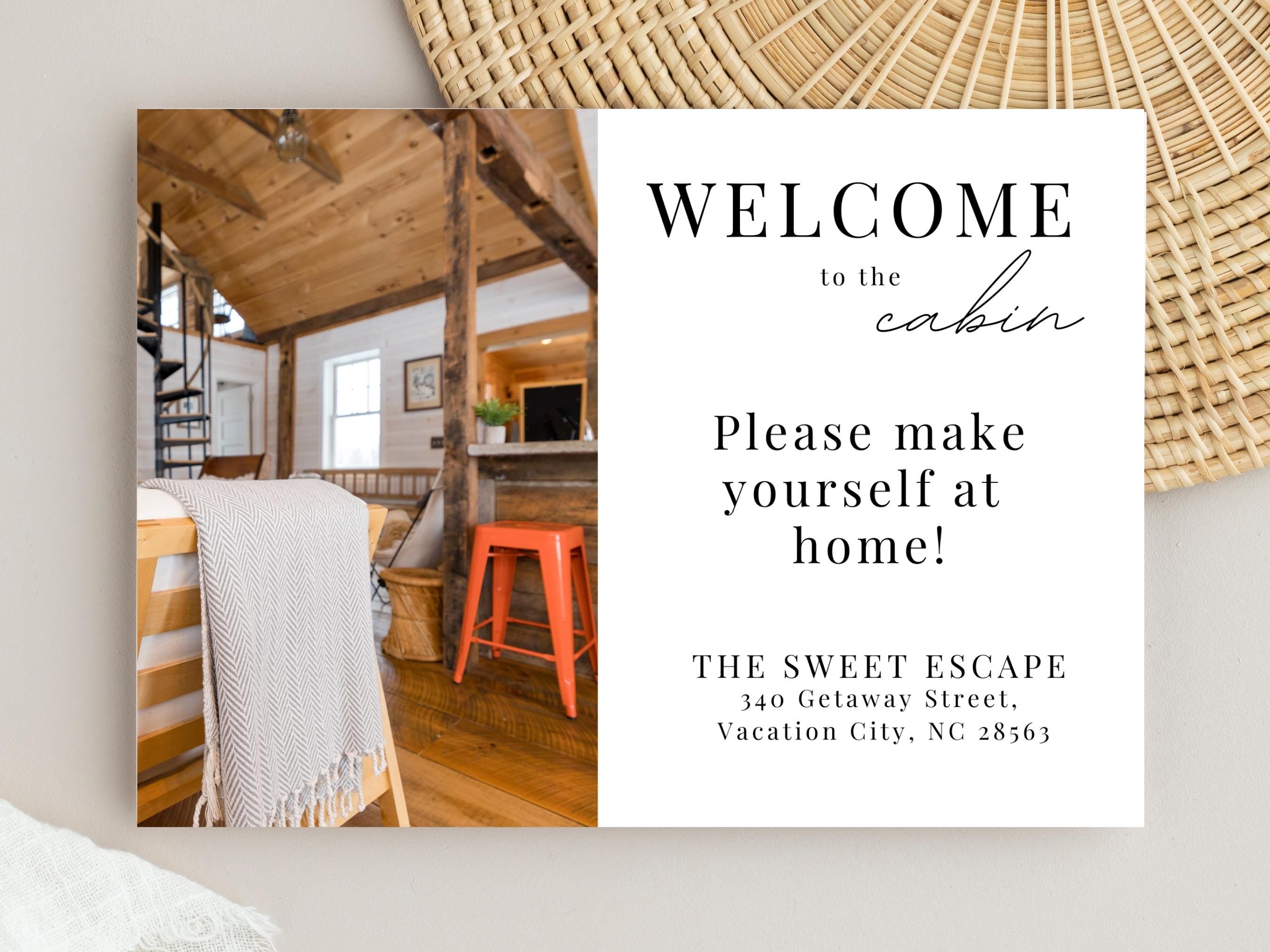 Welcome Cards for Airbnb Cabin, Airbnb Welcome Guest Cards, Airbnb ...