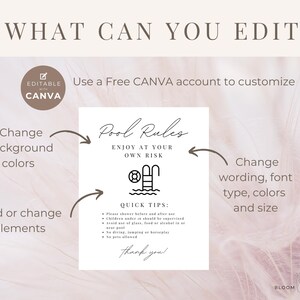 Airbnb Pool Rules Sign, Editable Airbnb Pool Rules Template Canva, Air ...