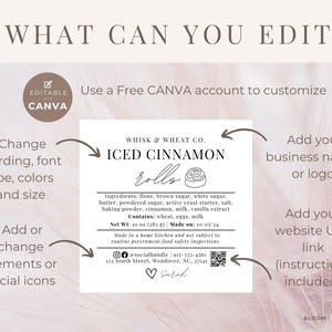 Cinnamon Roll Labels, Cottage Law Label Cinnamon Rolls, Cinnamon Roll ...