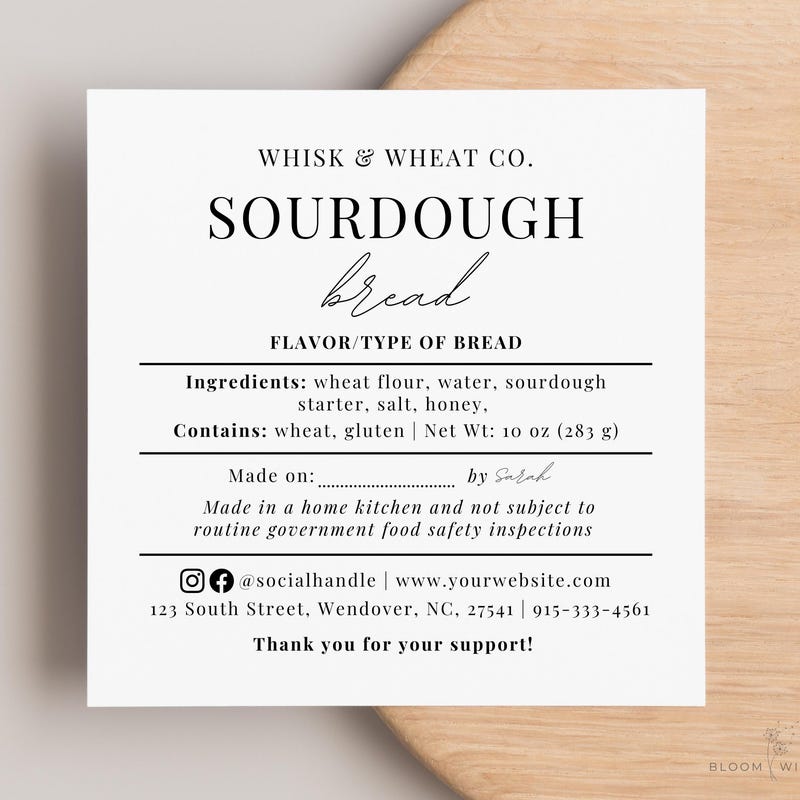 Ohio Cottage Food Labels - Etsy