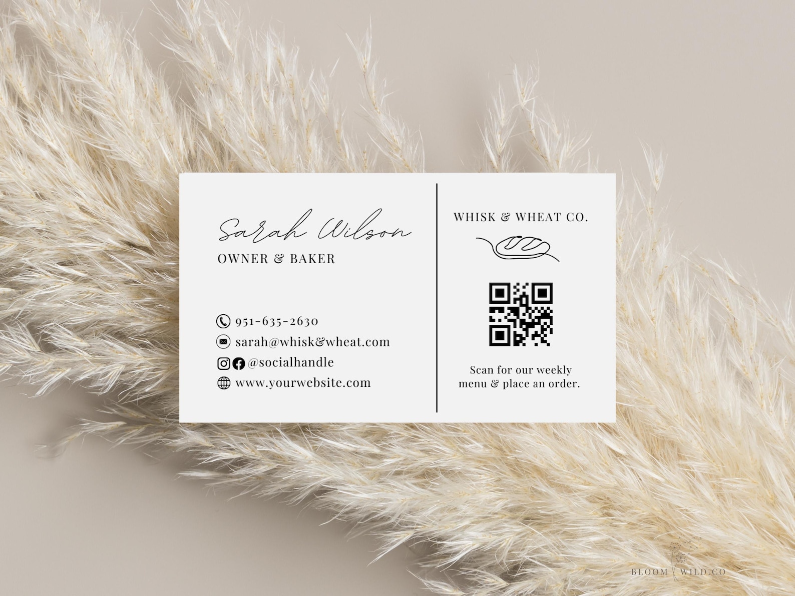 Business Cards for Home Bakery, Sourdough Business Card Editable ...