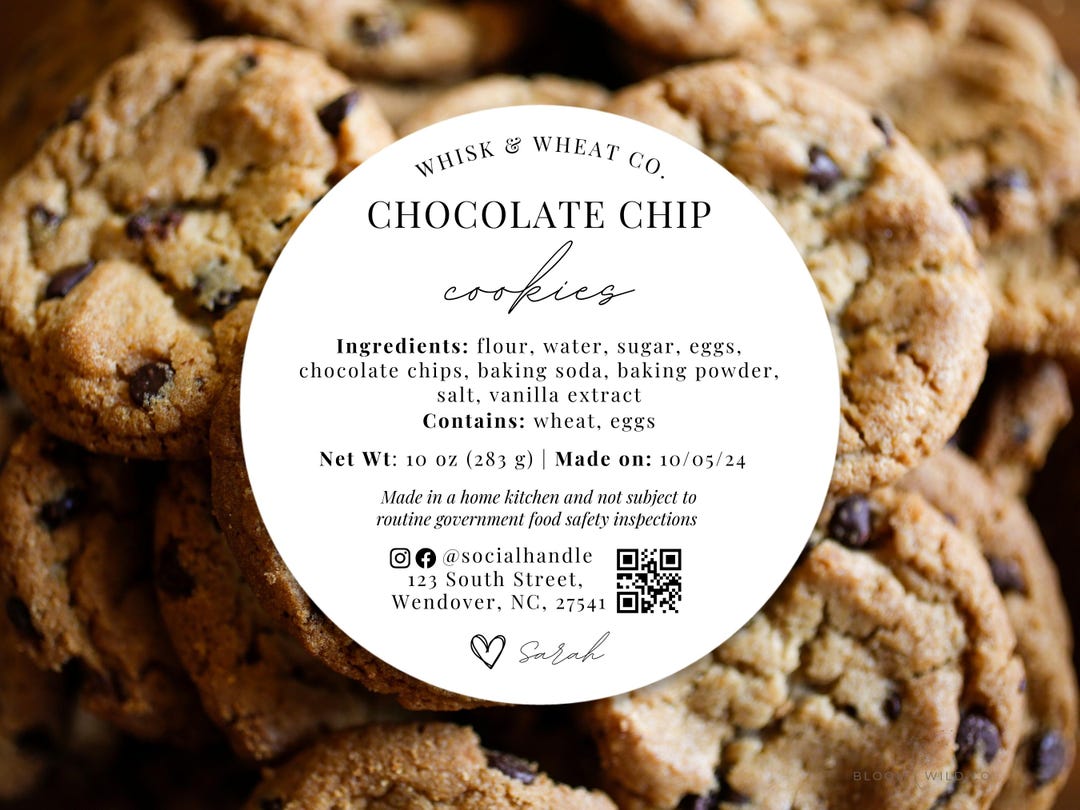 Cottage Law Label Sticker, Cottage Law Cookie Label, Cookies ...