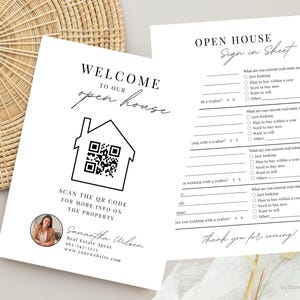 Open House Sign in Sheet With Qr Code, Welcome to Our Open House Sign ...