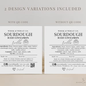 Sourdough Cinnamon Roll Labels, Cottage Law Label Sourdough Cinnamon ...