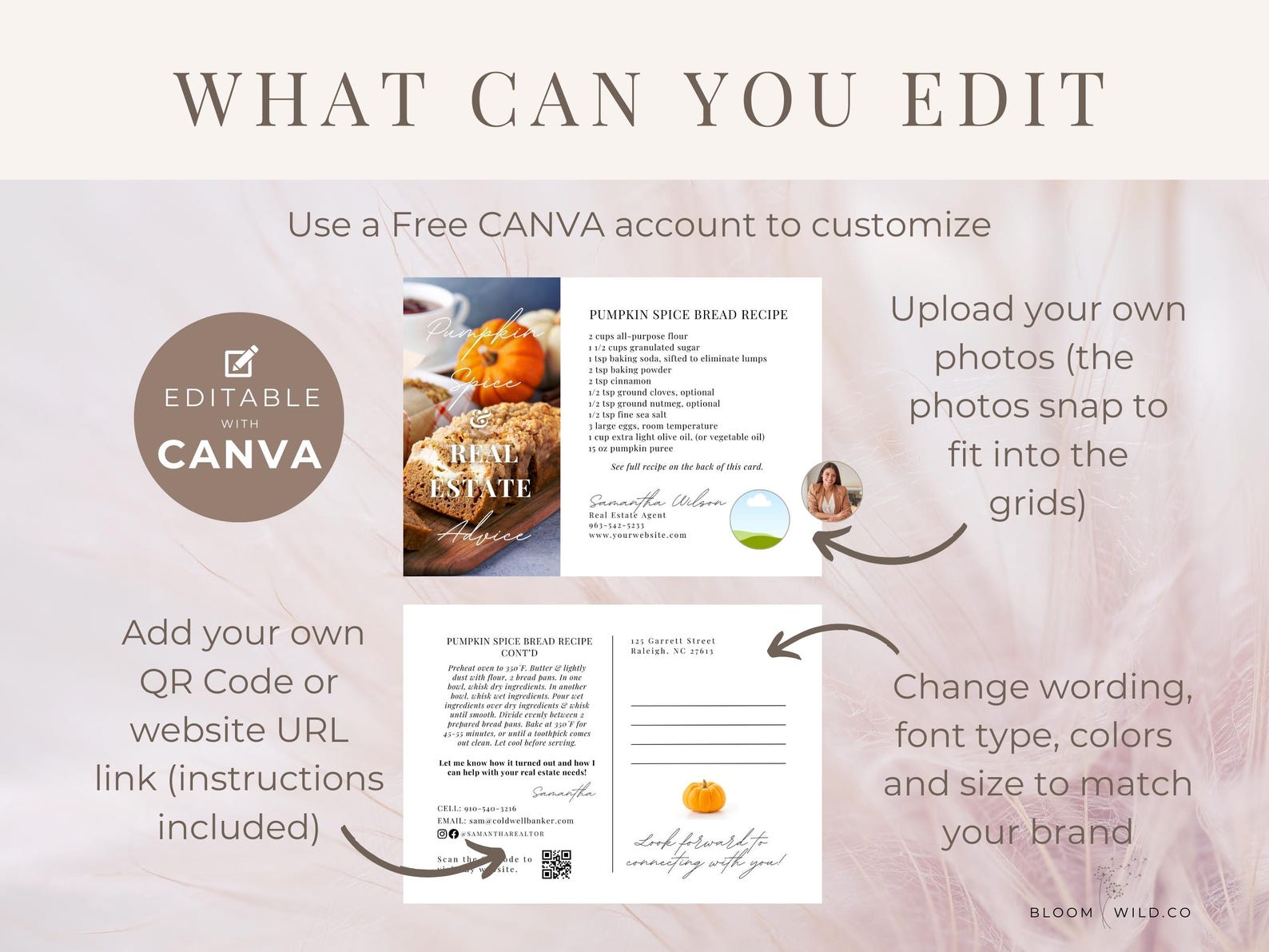 Pumpkin Spice Real Estate Card, Real Estate Postcard Recipe, Pumpkin ...
