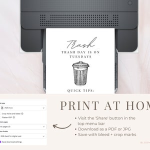Airbnb Trash Sign, Garbage Day Poster, House Rules Canva Flyer, Airbnb ...