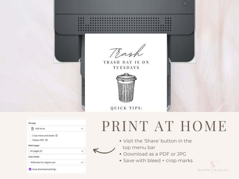 Airbnb Trash Sign, Garbage Day Poster, House Rules Canva Flyer, Airbnb ...