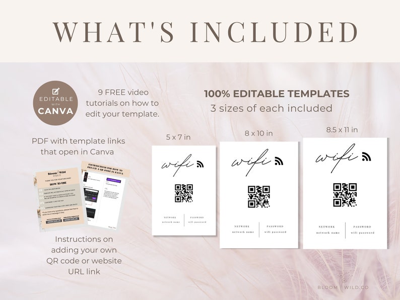 Wifi Qr Code for Airbnb, Wifi QR Code Editable Canva Template, Wifi ...