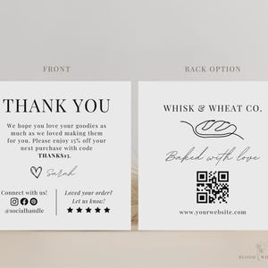 Micro Bakery Thank You Card, Sourdough Bakery Business Thank You Note ...