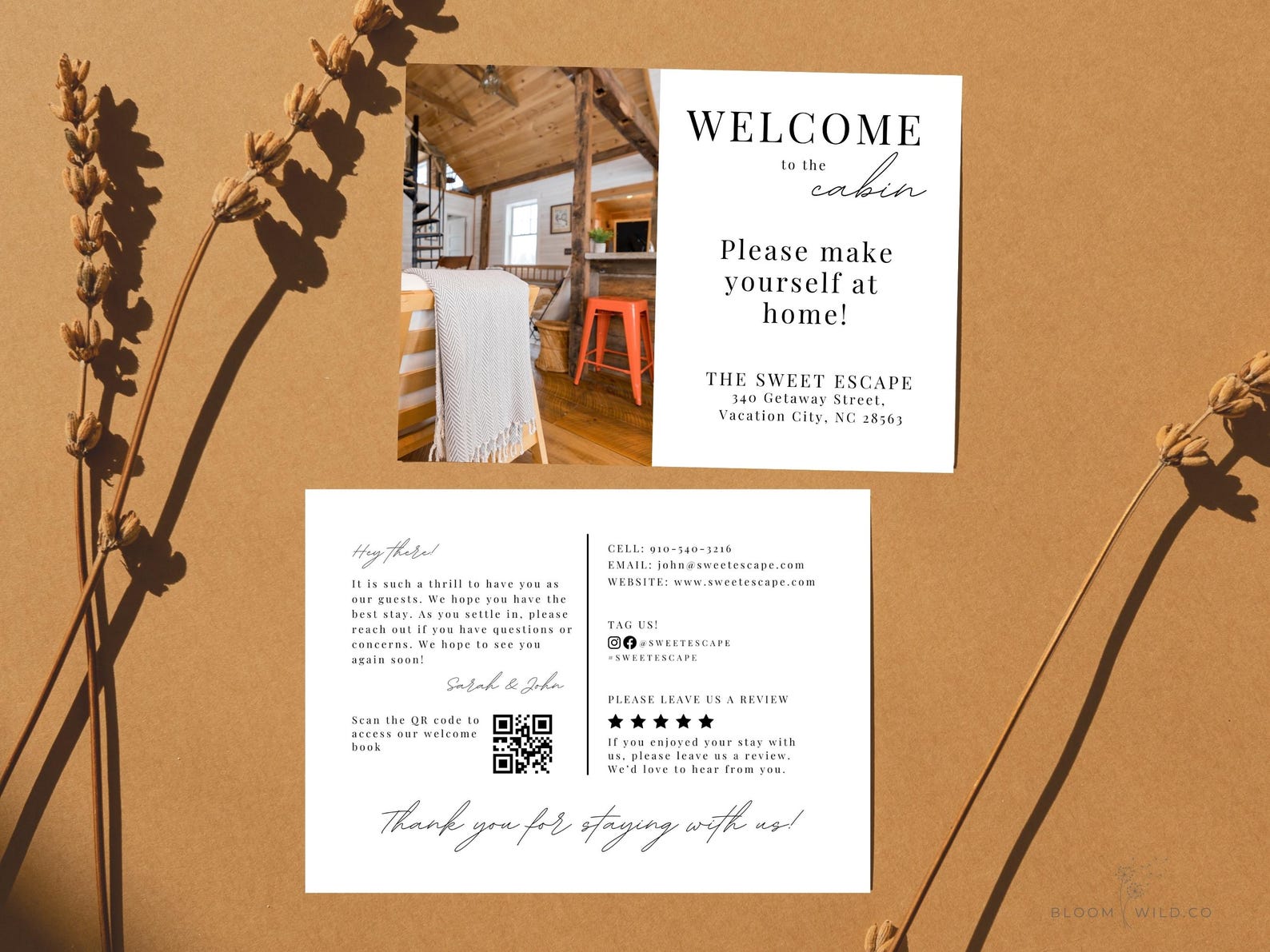 Welcome Cards for Airbnb Cabin, Airbnb Welcome Guest Cards, Airbnb ...