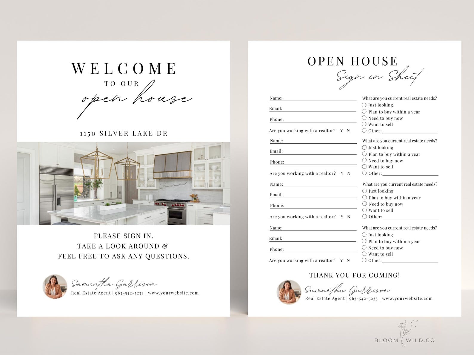 Open House Sign in Sheet Editable, Welcome to Our Open House Sign, Open ...