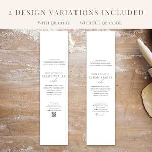 Mini Cake Label Template, Labels for Mini Loaf Cake, Cake Ingredients ...