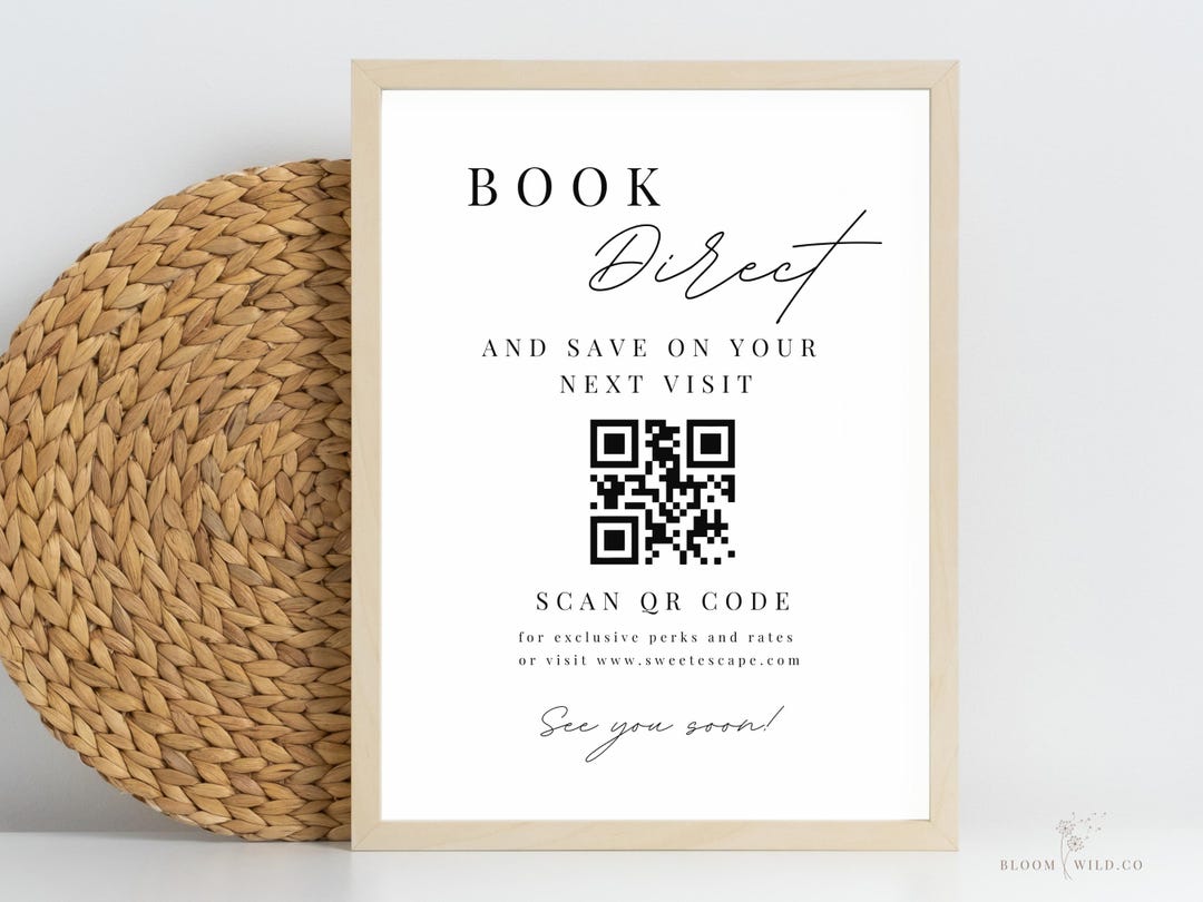 Airbnb Book Direct Sign, Visit Us Again Poster, Editable Canva Template ...